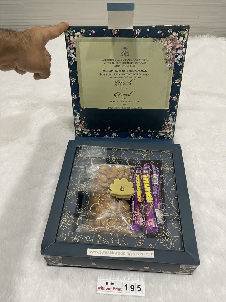 Dryfruits,sweet & Chocolate box wedding invitation cards with Envelope ...