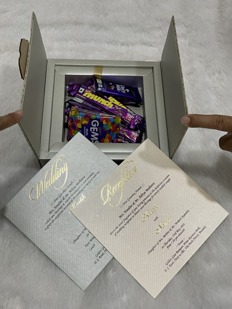 Premium wedding invitation cards for Dry fruit and Chocolate. – Swastik ...