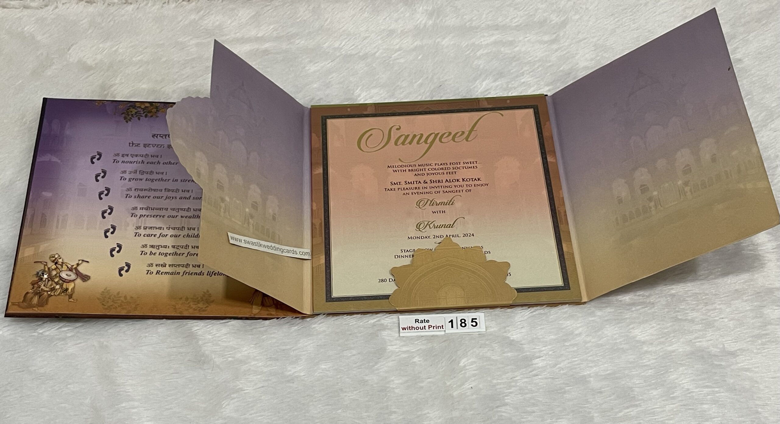 Premium and Luxurious hardbound wedding Invitation card with 2 inserts ...
