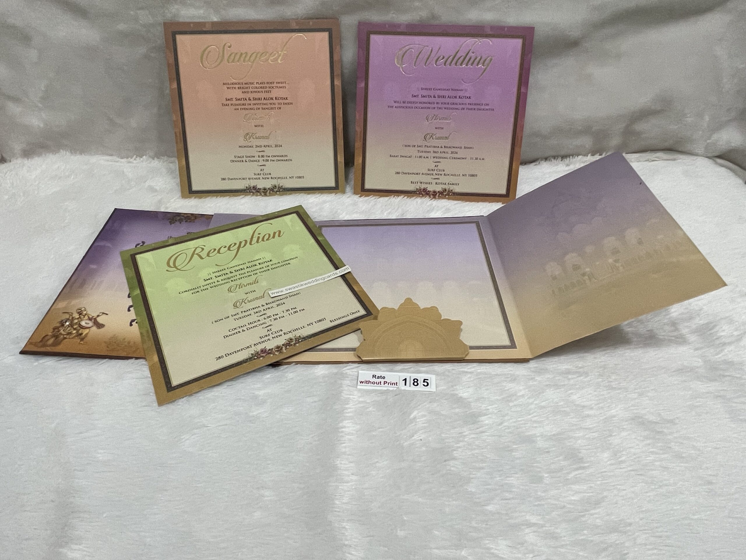Premium and Luxurious hardbound wedding Invitation card with 2 inserts ...