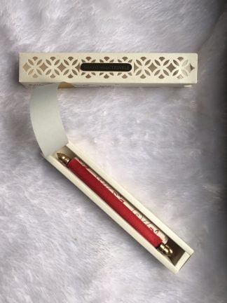 Laser cut scroll box with Red satin – Swastik Cards