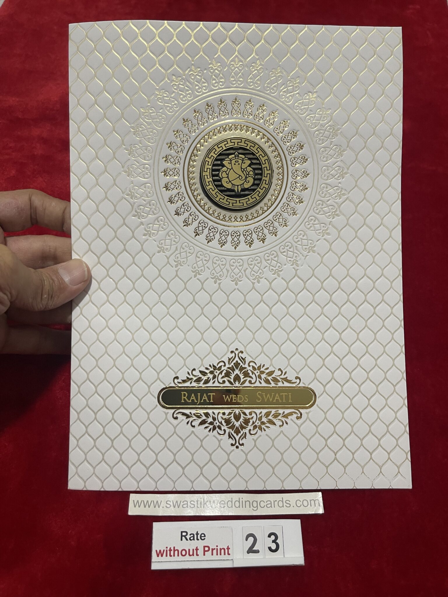 Folder style wedding invitation cards with acrylic name plate and Cover ...