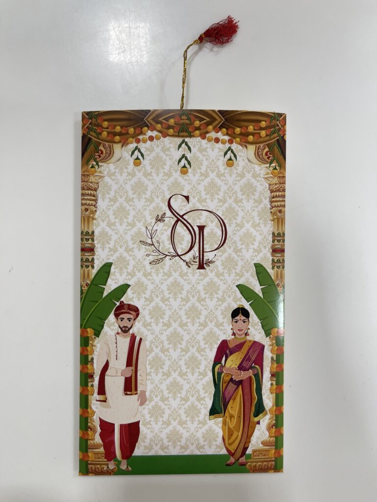 Digital print traditional wedding invitation card – Swastik Cards