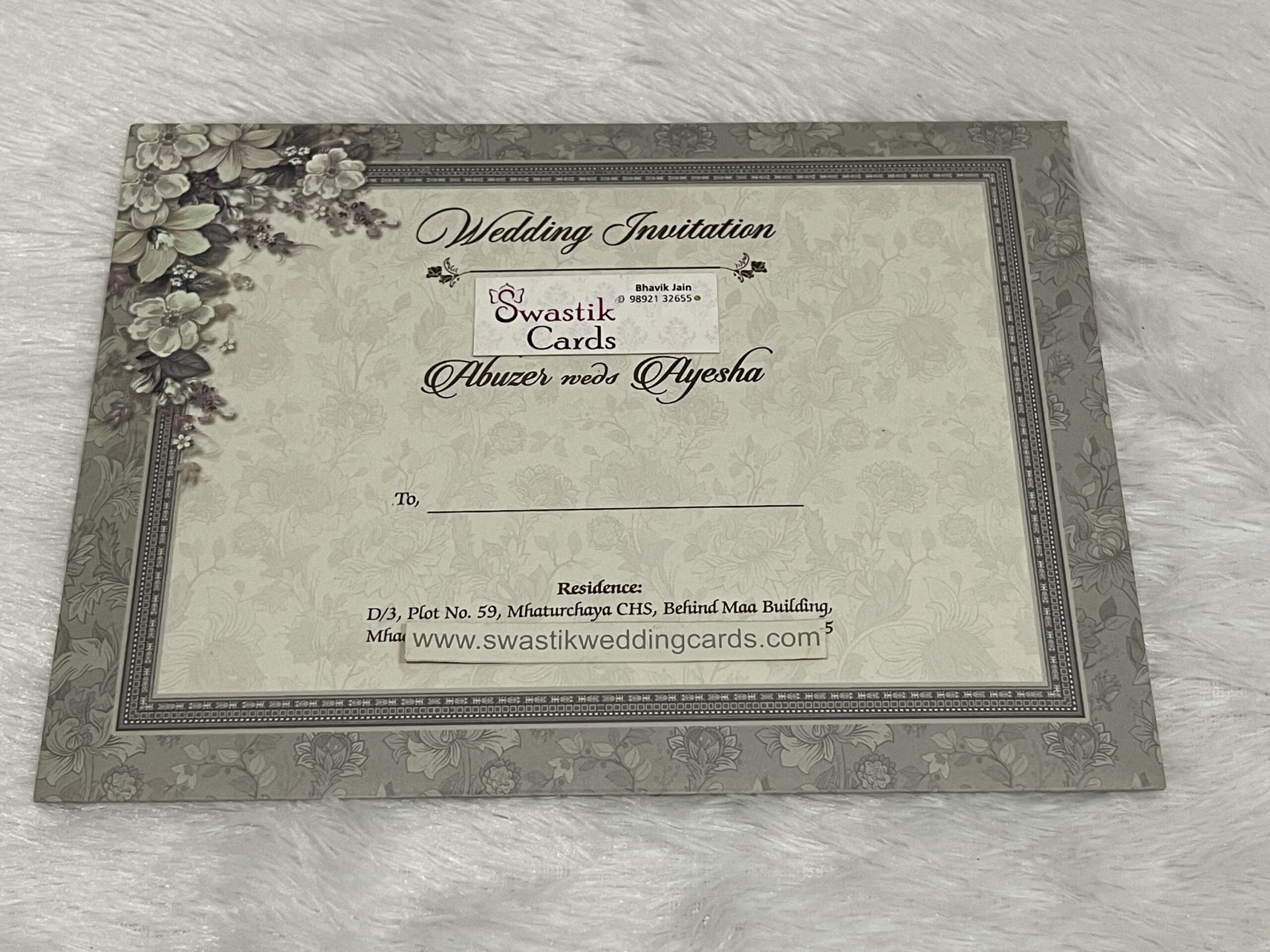 Floral Folder style wedding invitation cards with 2 inserts. – Swastik ...
