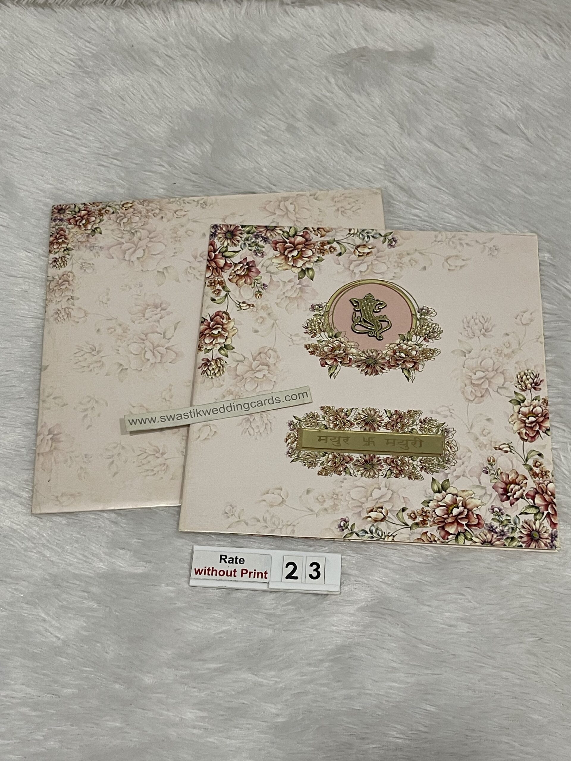 Floral Folder style wedding Invitation cards with acrylic name plate ...