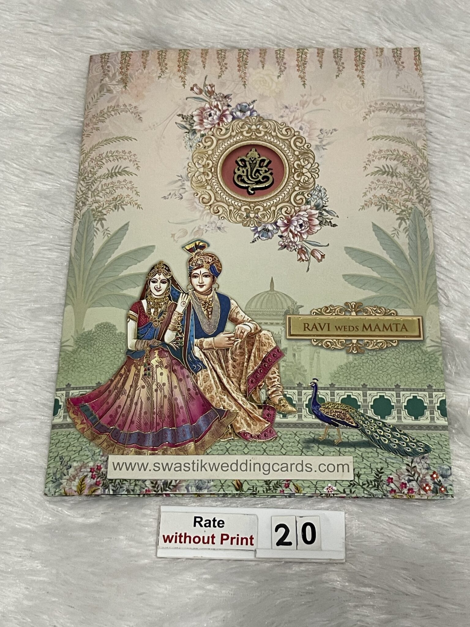 Hindu Traditional floral folder style wedding Invitation card with ...