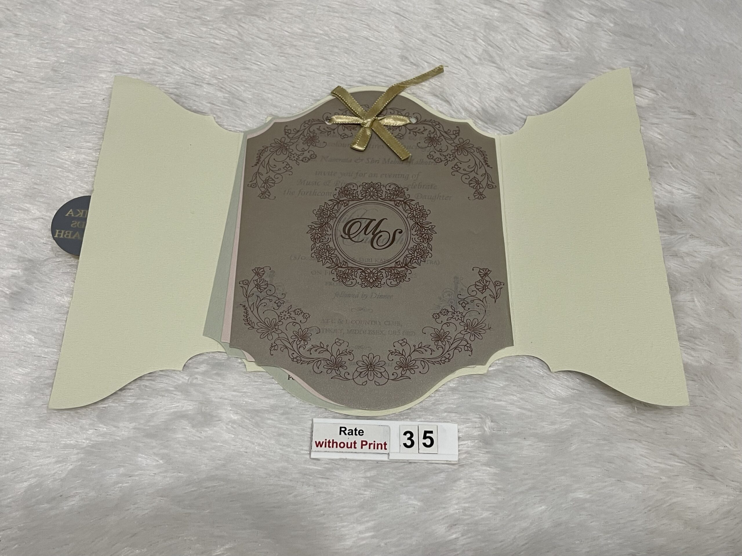 Folder style wedding invitation cards with ribbon style inner – Swastik ...