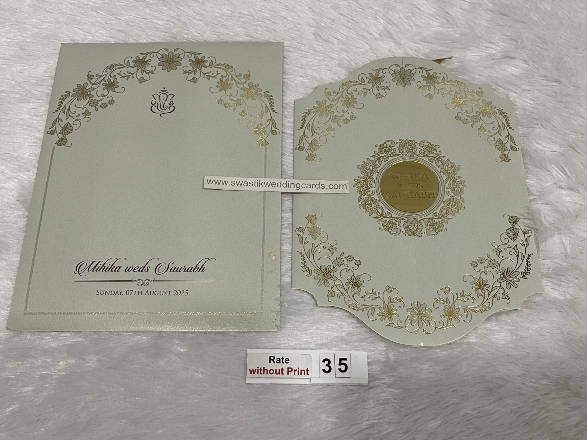 Folder style wedding invitation cards with ribbon style inner – Swastik ...