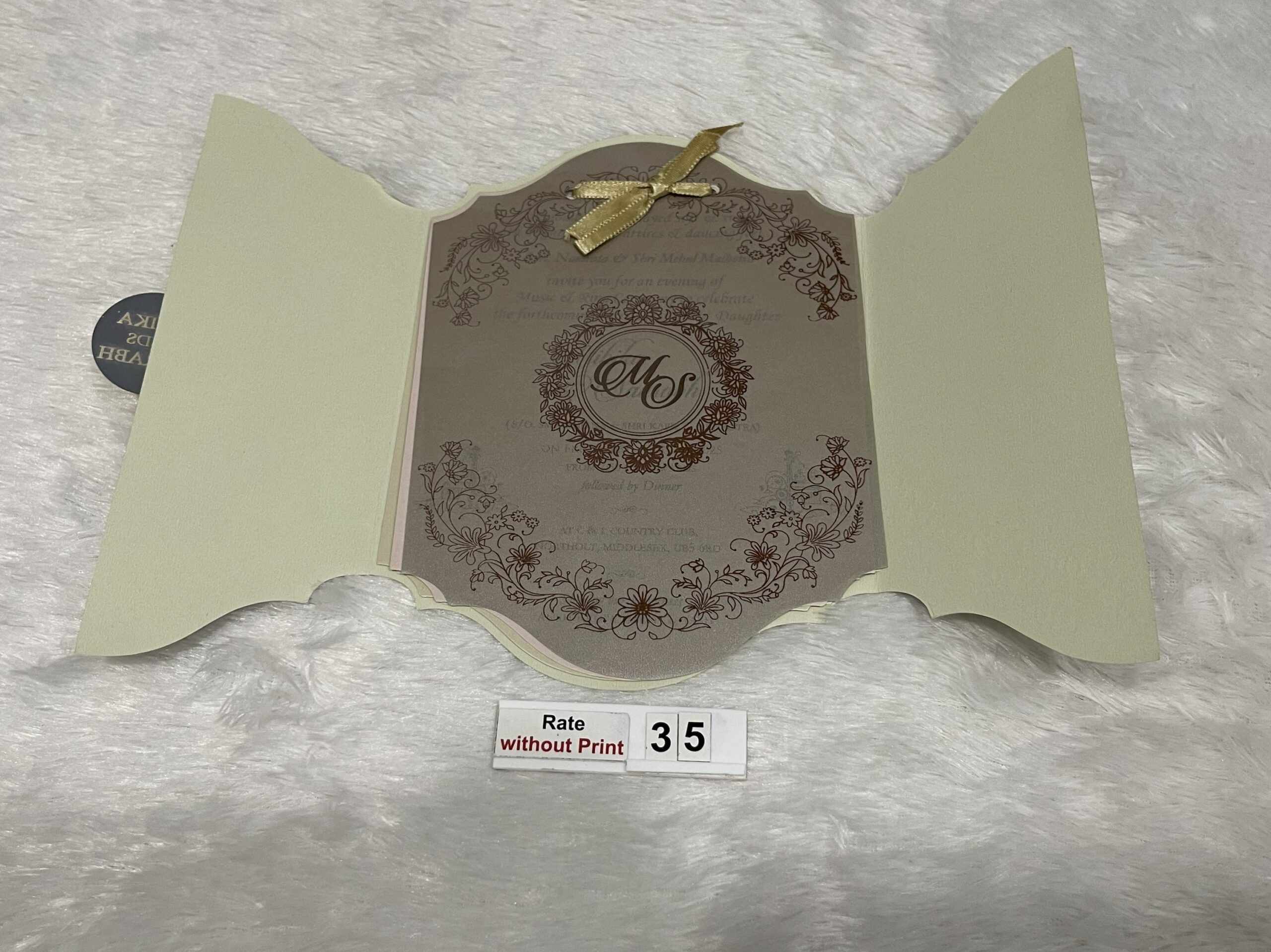 Folder style wedding invitation cards with ribbon style inner – Swastik ...